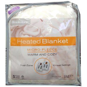 Brookstone | Bedding | Brookstone Heated Microfleece Queen Blanket ...
